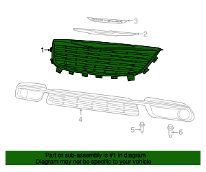 2011-2016 Chrysler Town & Country Upper Grille 68100692AB | TascaParts.com