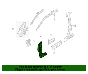2006-2014 Volkswagen Hinge Pillar Reinforced 1K6-809-203 | OEM Parts Online