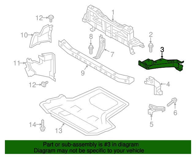 2013-2021 Nissan NV200 Radiator Support Tie Bar Extension F2512-3LMMA ...
