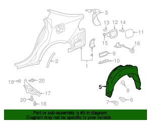 65638-53040 - Quarter Panel Splash Shield 2014-2020 Lexus ...