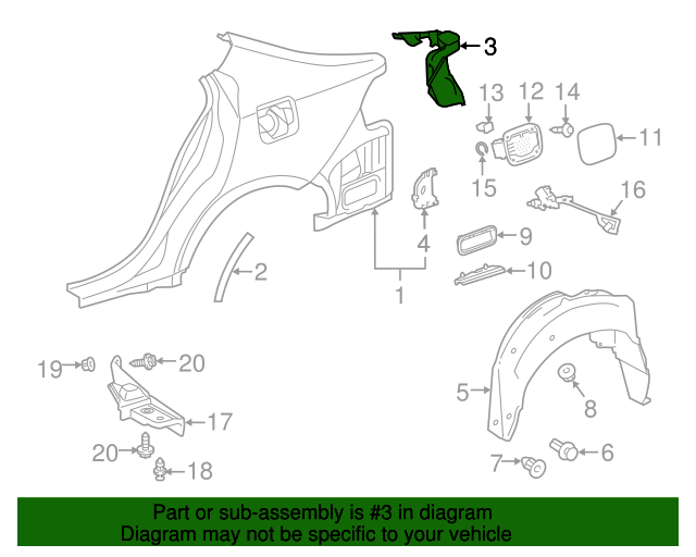 2021-2024 Lexus Quarter Panel Gutter 61063-53040 | OEM Vehicle Parts