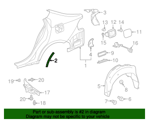 58742-53030 - Quarter Panel Protector - 2014-2020 Lexus | My L Parts