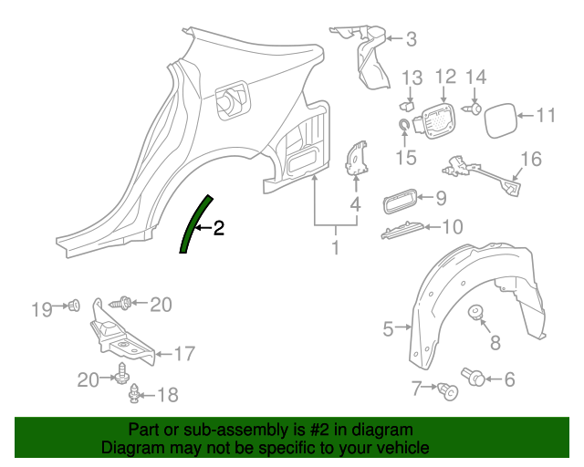 58742-53030 - Quarter Panel Protector - 2014-2020 Lexus | My L Parts