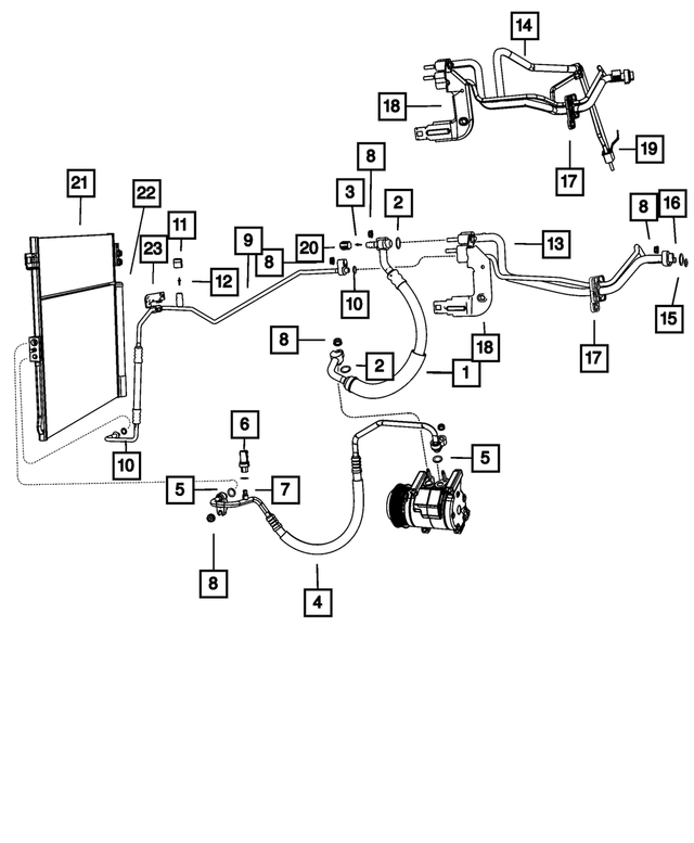2011-2014 Mopar A/C Suction And Liquid Line 55038201AE | DodgeParts.com