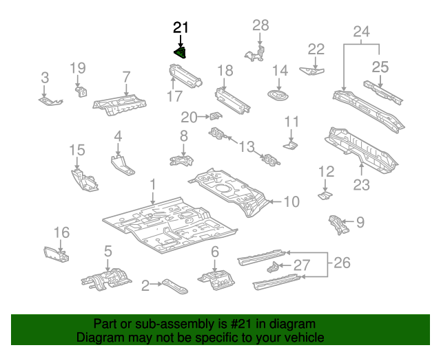 58141-52010 - Front Cross-Member Reinforcement 2004-2006 Scion xB ...