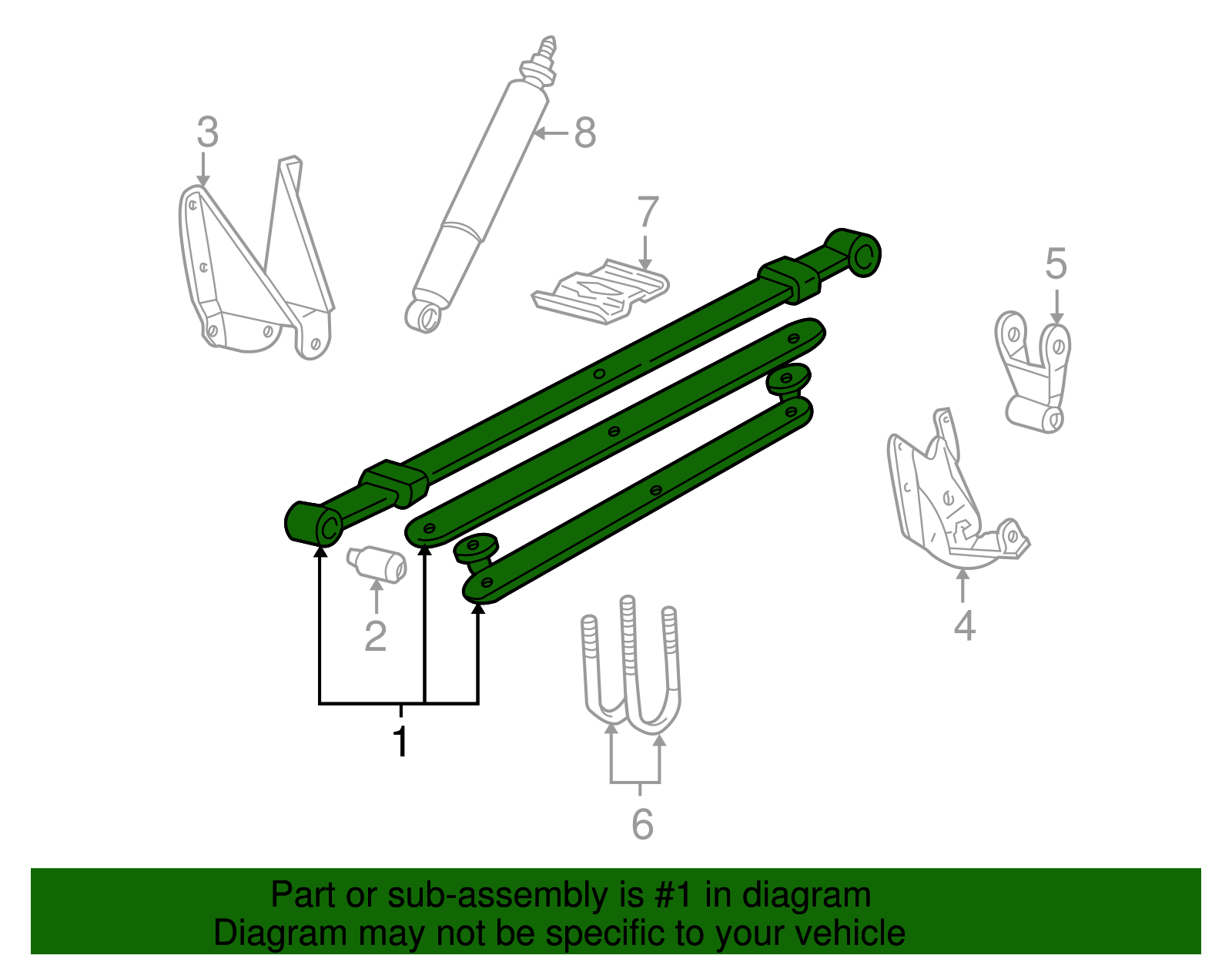 6L3Z-5560-MD - Leaf Spring 2006-2008 Ford | Big 3 Auto Parts
