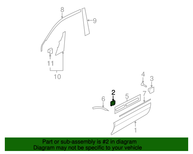 2005-2017 Hyundai Rocker Panel Molding Clip 87756-2E000 | Hamilton ...