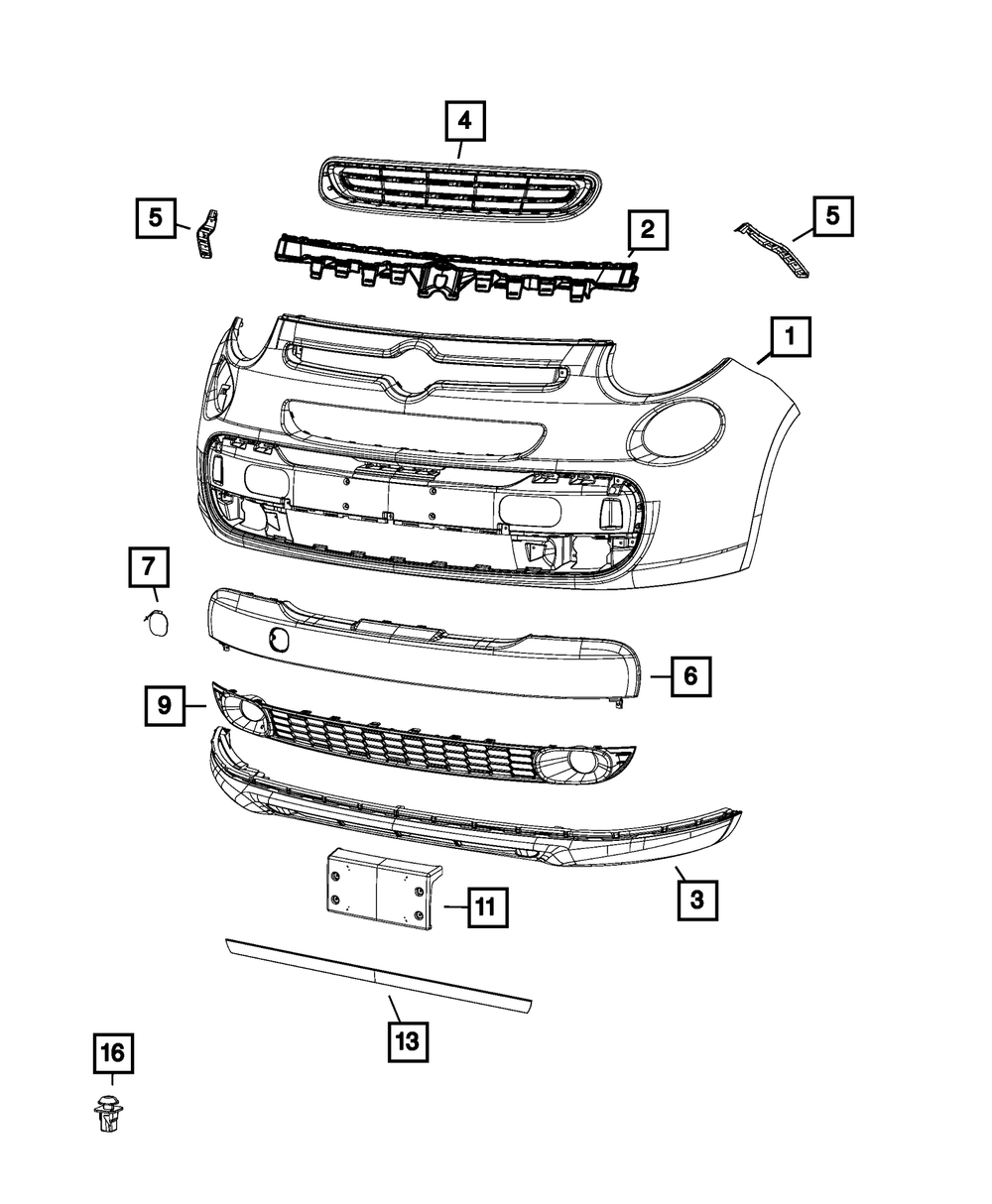 2014-2017 Fiat 500L Fascia To Fender Bracket, Right 68253568AA | Mopar ...