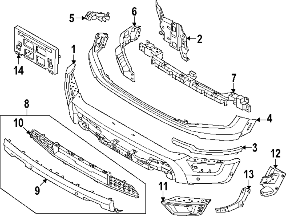 2024 Ford Ranger Center Bracket N1WZ-17D942-J | QuirkParts