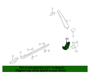 2004-2010 Audi Rocker Panel Molding Bracket 4E0-853-914-C ...