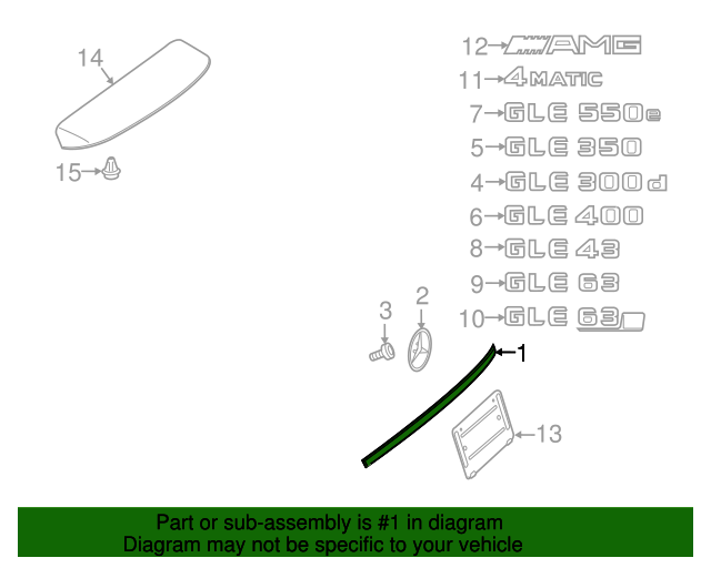 166-740-01-93 - Handle Molding 2012-2019 Mercedes-Benz | Mercedes-Benz ...
