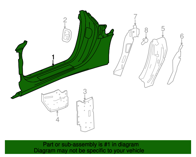2015-2019 Chevrolet Corvette Aperture Panel RIGHT 84112001 GM ...