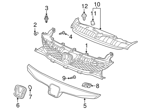 Grille Components for 2009 Honda Civic OEM Parts Online