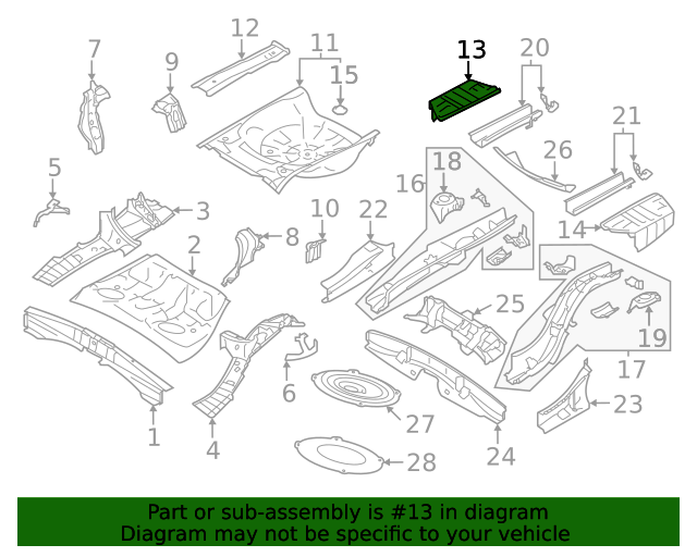 52123AN00A9P - Rear Extension 2020-2023 Subaru | Subaru Direct Wholesale