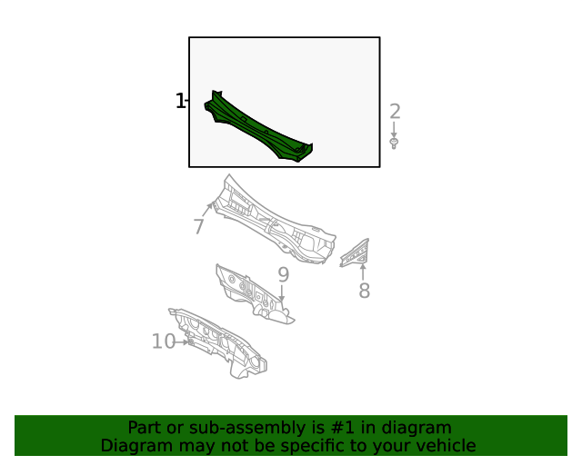 86150-R5000 - Cowl Grille - 2021-2024 Kia Sorento | Kia Auto Parts