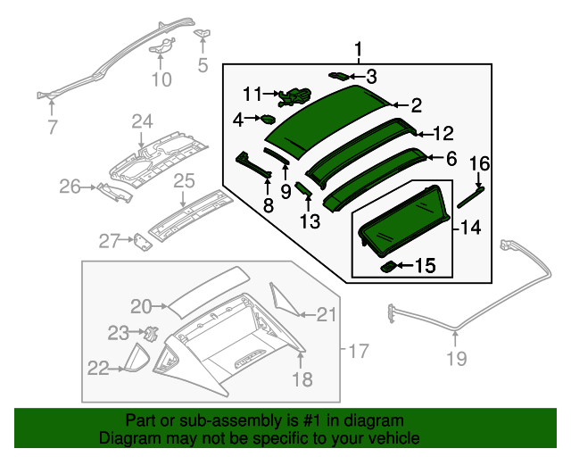 2018 Mazda MX-5 Miata Top Assembly N248-R1-610W-85 | QuirkParts