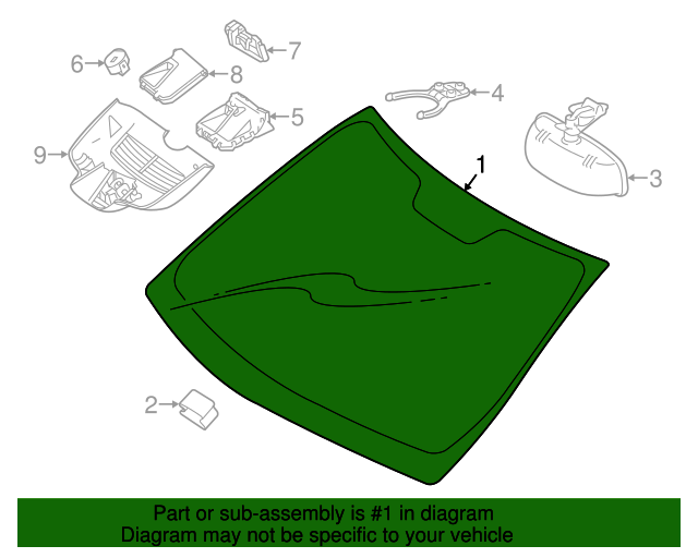 2012-2016 Mercedes-Benz Windshield 212-670-12-00 | MB Online Parts