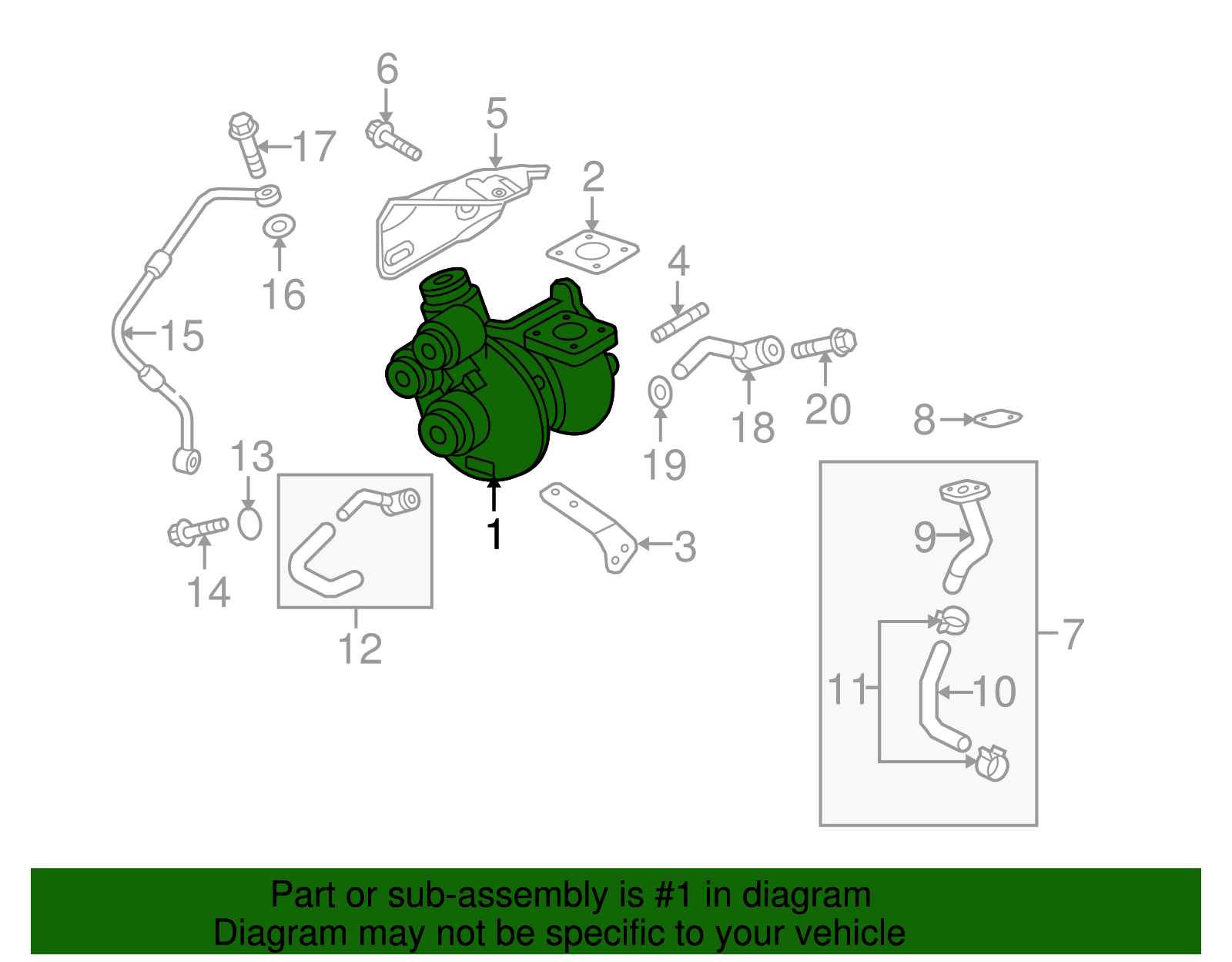 2010-2012 Hyundai Genesis Coupe Turbocharger 28231-2C410 | OEM Parts Online