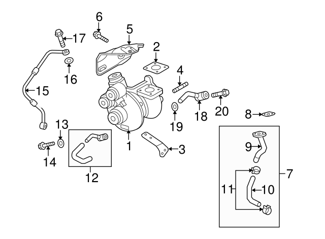28240-2C400 - Turbocharger Oil Line 2010-2012 Hyundai Genesis Coupe ...
