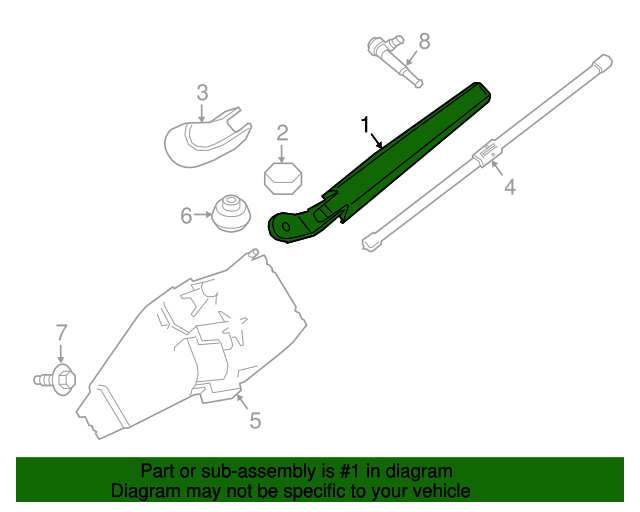 Genuine Back Glass Wiper Arm for 2016-2023 BMW X1 | OEM Part# 61-62-7 ...