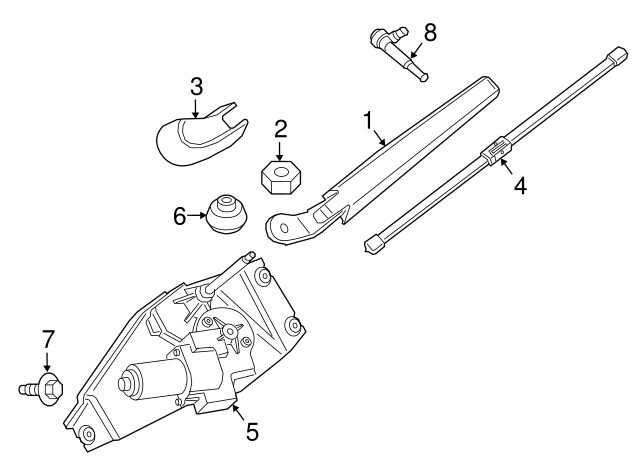Genuine Back Glass Wiper Arm for 2016-2023 BMW X1 | OEM Part# 61-62-7 ...