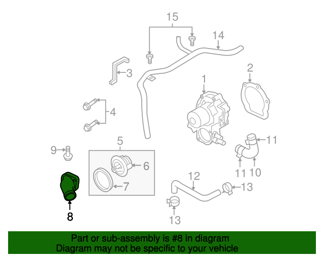 2010-2012 Subaru Thermostat Housing 11060AA220 | TascaParts.com