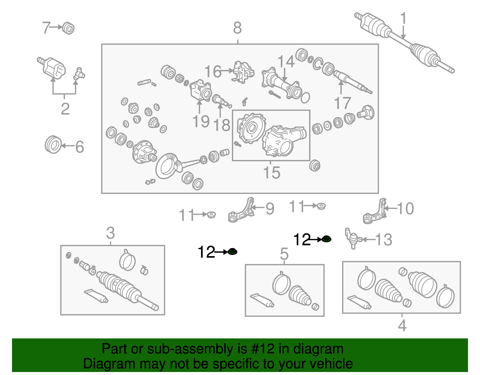 1995-2004 Toyota Tacoma Front Support Lower Insulator 41654-0C010 ...