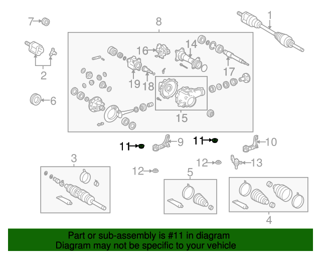 41653-0C010 - Stopper, Differential Mount, Upper - 1995-2004 Toyota ...