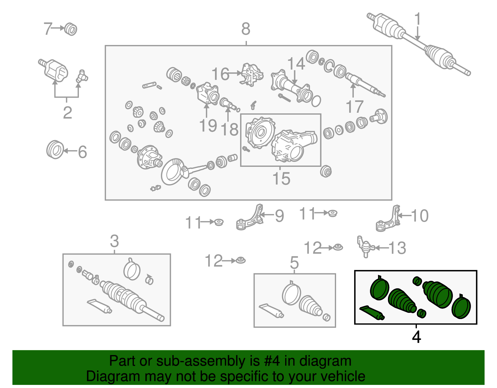 Toyota Parts Cv Joint Boot Kit 04438-04021 | Toyota Parts|Toyota Online ...
