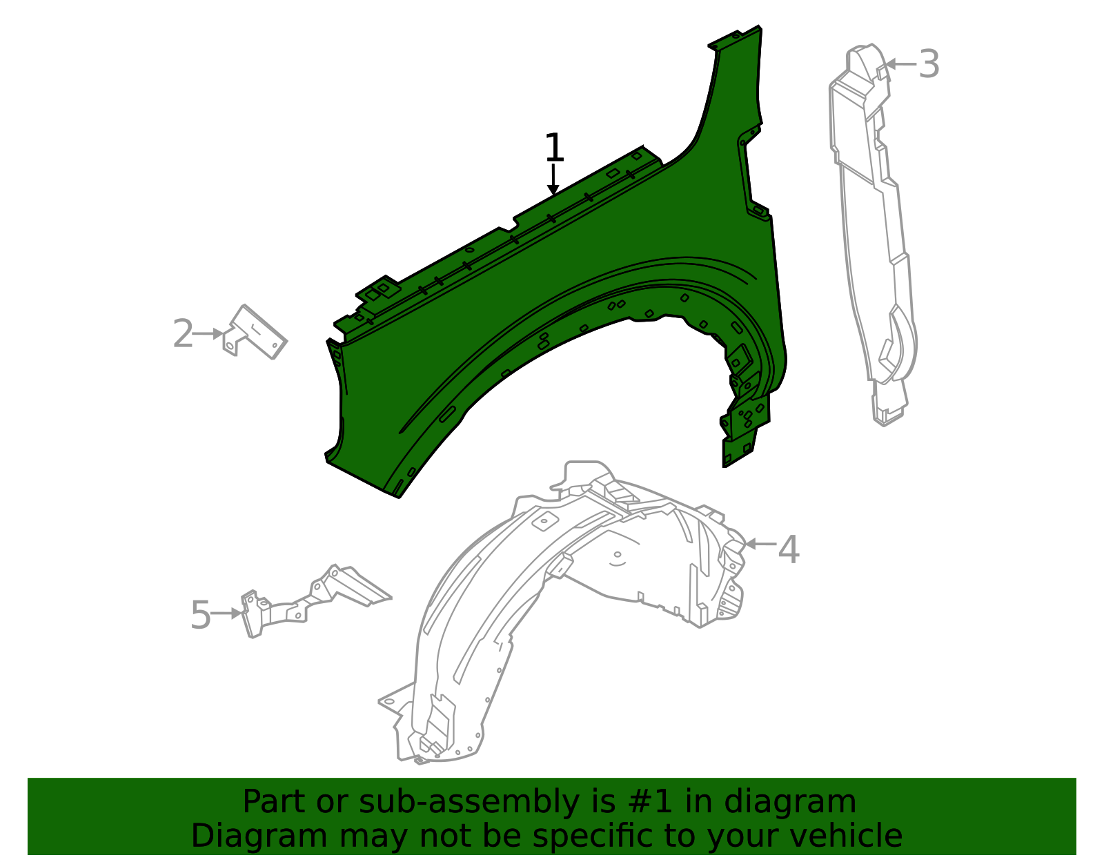 2021-2024 Ford Bronco Sport | Fender | M1PZ-16006-B | Walls' Ford Parts