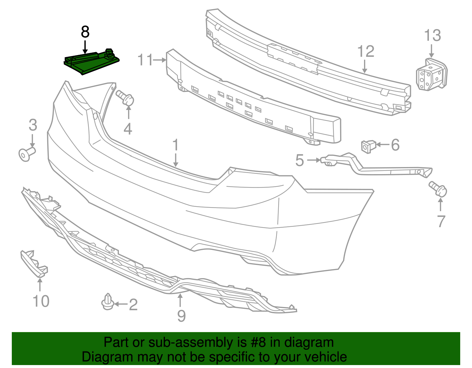 71509-TR7-A51 - 2013-2015 Honda Civic - Extension L Rear Bumper (Lower ...