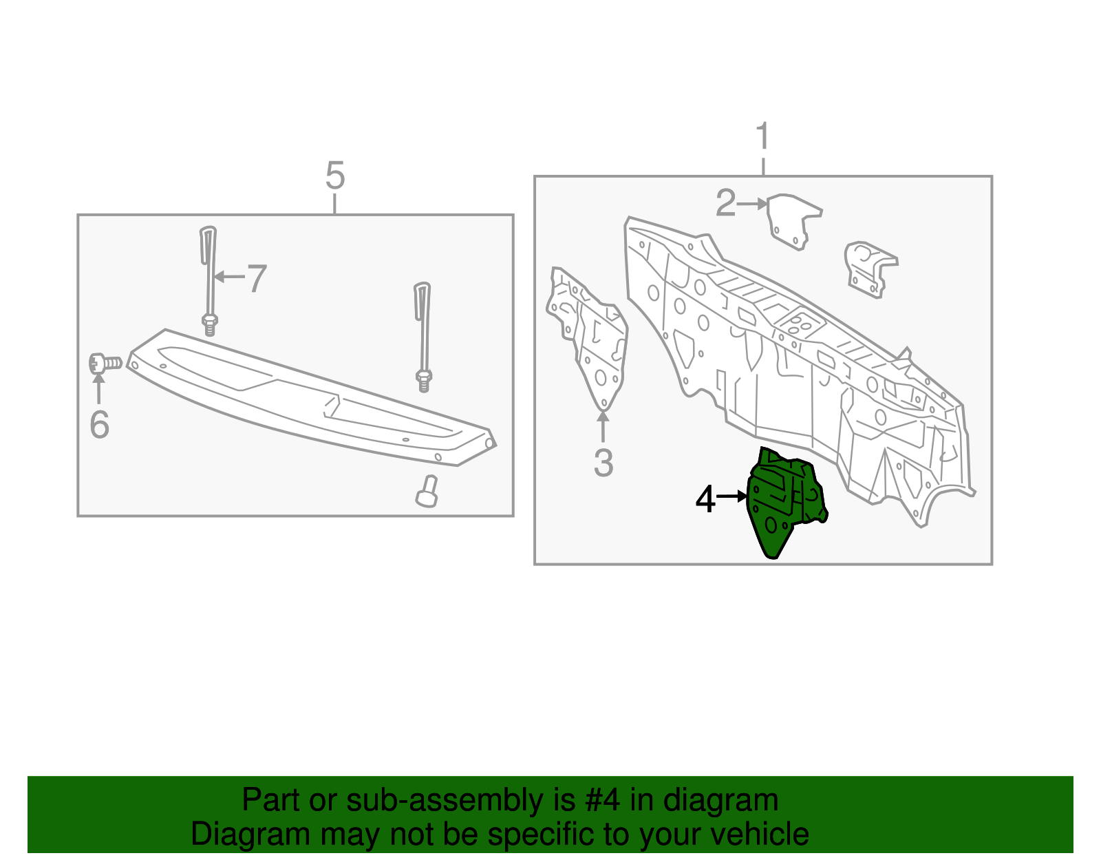 2008-2014 Scion xD Rear Body Panel Gusset 58385-52090 | Toyota Parts Center