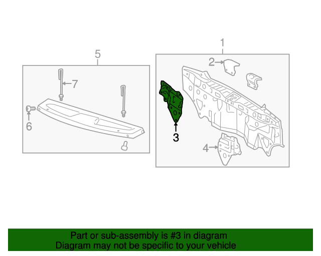 2008-2014 Scion xD Gusset Lower Back Pan 58384-52120 | Toyota Parts Center