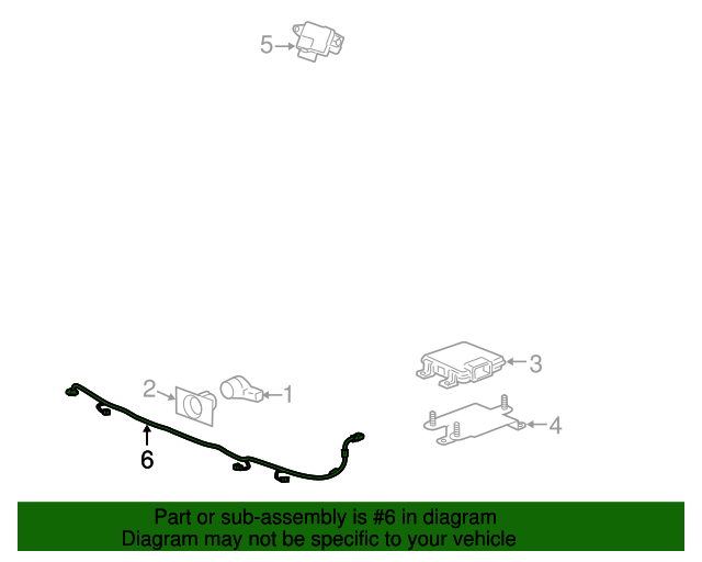 2007-2014 GM Rear Object Alarm Sensor Wiring Harness 22899761 GM ...