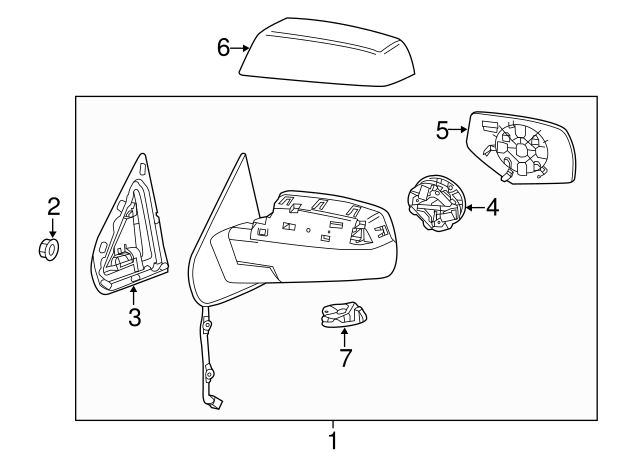 2014-2019 GM Driver Side Door Mirror 84565195 | Auto Parts Express