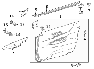67610-62080-C7 - Door Trim Panel - 2021-2022 Toyota Mirai | OEM Genuine ...