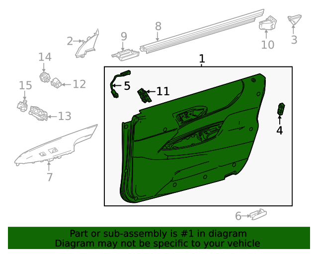 2021-2022 Toyota Mirai Door Trim Panel 67620-62080-C7 | Toyota Parts Center