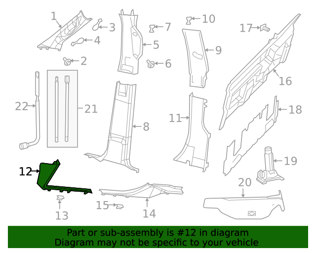 2019-2023 Ram Cowl Trim - Driver's Side (LH) 1DX69TX7AD | TascaParts.com