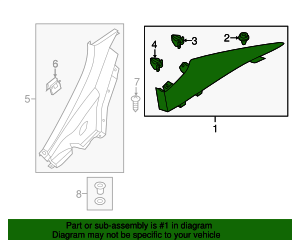 2015-2017 Hyundai Accent Upper Quarter Trim 85860-1R000-RY | OEM Parts ...
