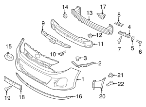 2015-2017 Kia Rio Bumper Cover 86511-1W700 | Kia Parts Online