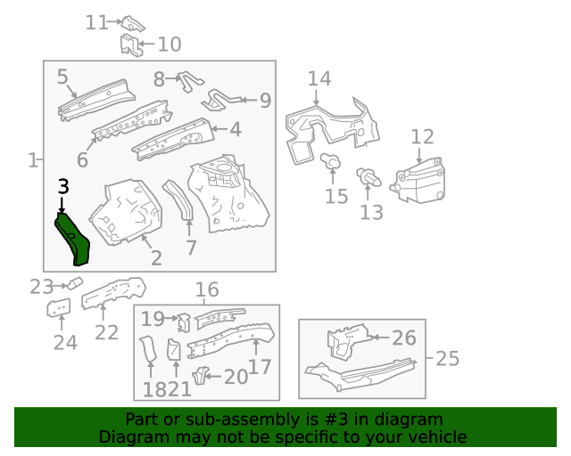 53708-48010 - Fender Gusset 2018-2022 Lexus | AutoNationParts.com