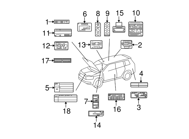 OEM 2008-2010 Toyota Highlander AC Label Part # 88723-24030 | Modern ...