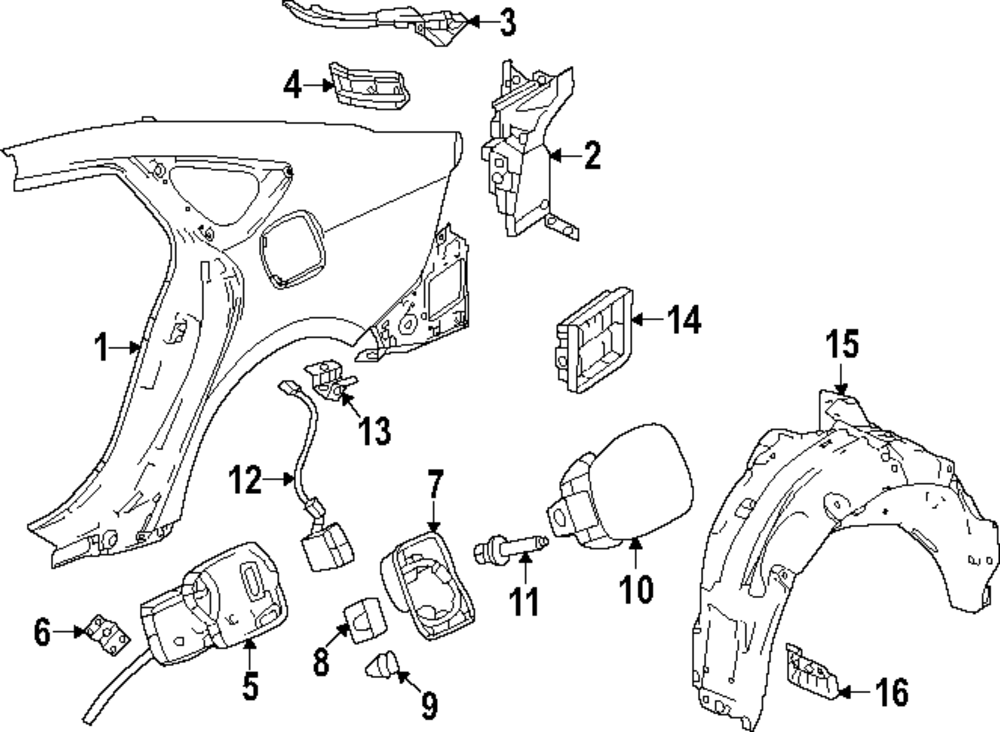 63910-30A-A00ZZ - 2023-2025 Honda Accord - Fuel Door | Genuine Honda Parts