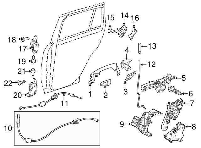 2016-2022 Mercedes-Benz Lower Hinge 205-730-07-37-39 | MB OEM Parts