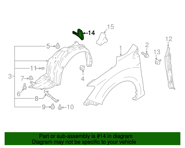 2017-2023 Subaru Impreza Front Insulator 59131FL01A | Subaru Parts Store