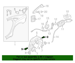 WHT-004-096 - Wheelhouse Liner Bolt 2011-2018 Audi | Audi OEM Parts