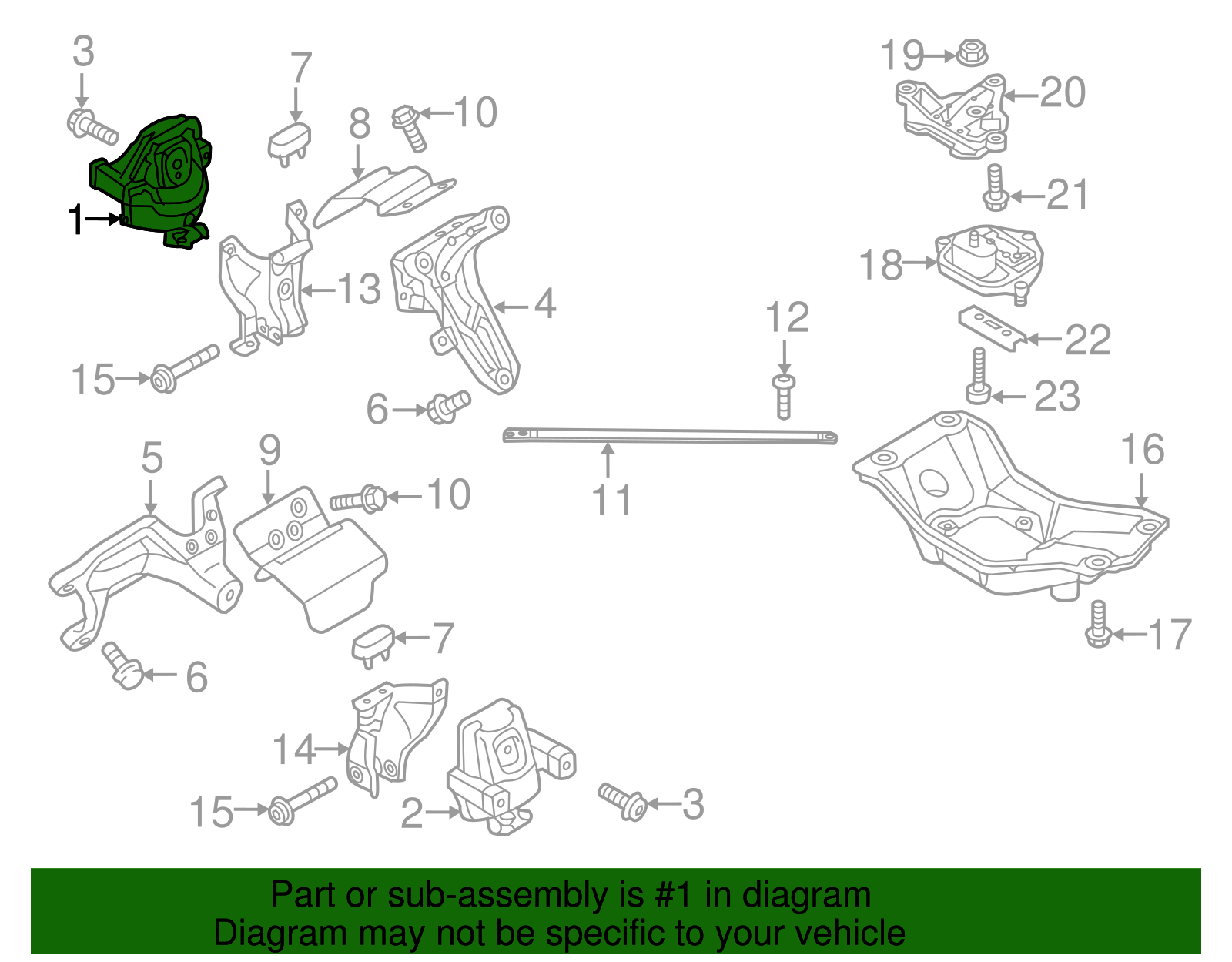 2013-2017 Audi Mount 8R0-199-381-AS | OEM Parts Online