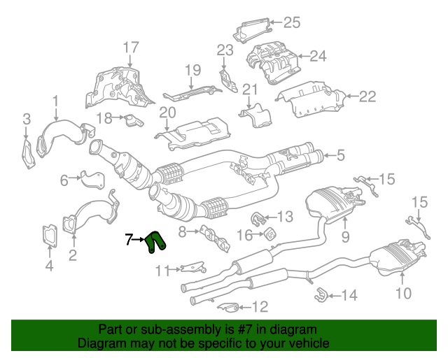 222-491-23-41 - Converter & Pipe Front Bracket For 2014-2017 Mercedes ...
