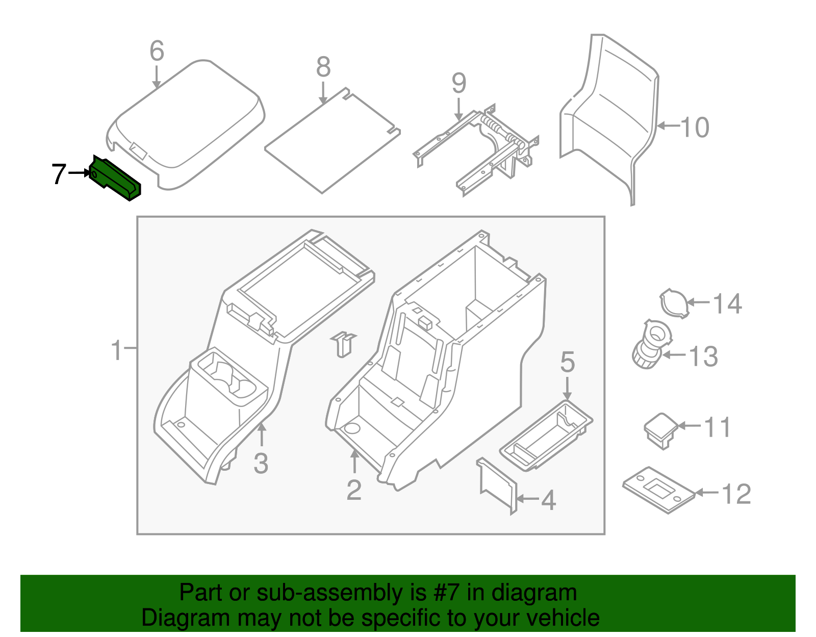 2012-2021 Nissan Center Console Latch 96927-1PA0A | Ziegler Nissan of ...