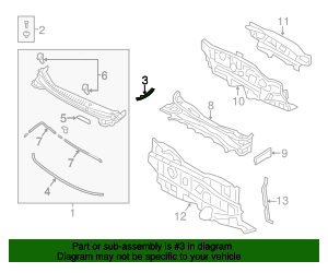 86153-A5000 - Cowl Grille Side Cover 2013-2017 Hyundai Elantra GT ...